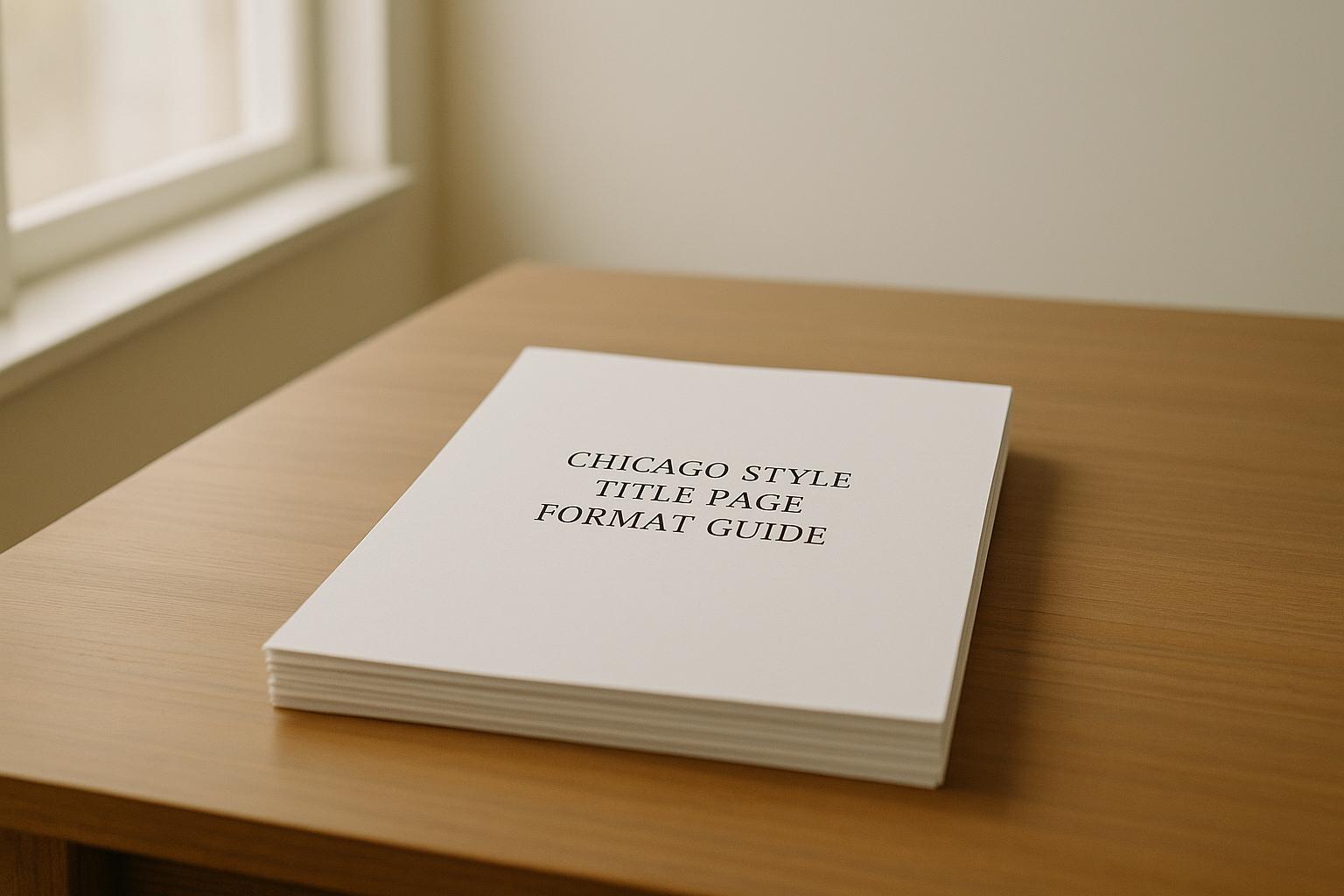 Chicago Style Title Page Format Guide