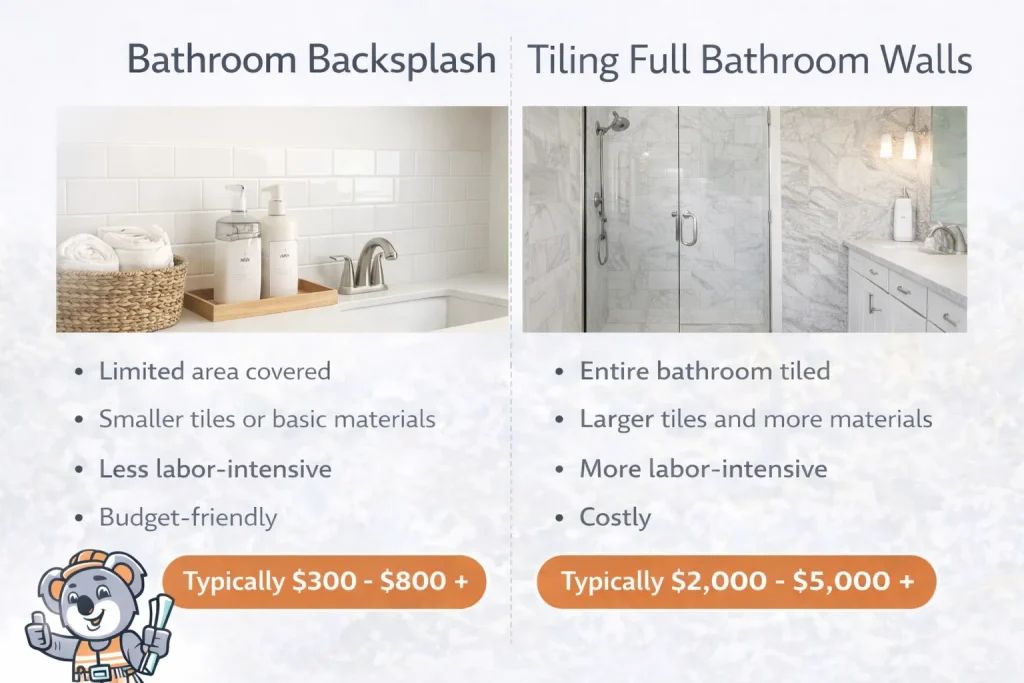 Bathroom Backsplash Installation vs Full Tile Walls: Which Is Better ...