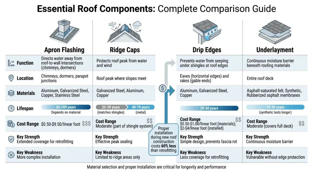 Apron Flashing Roof vs Other Roof Components Explained - Koalaty Remodel