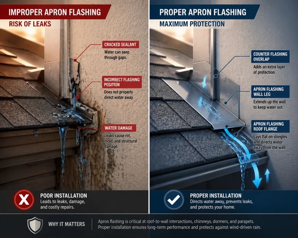 Apron Flashing Roof vs Other Roof Components Explained - Koalaty Remodel