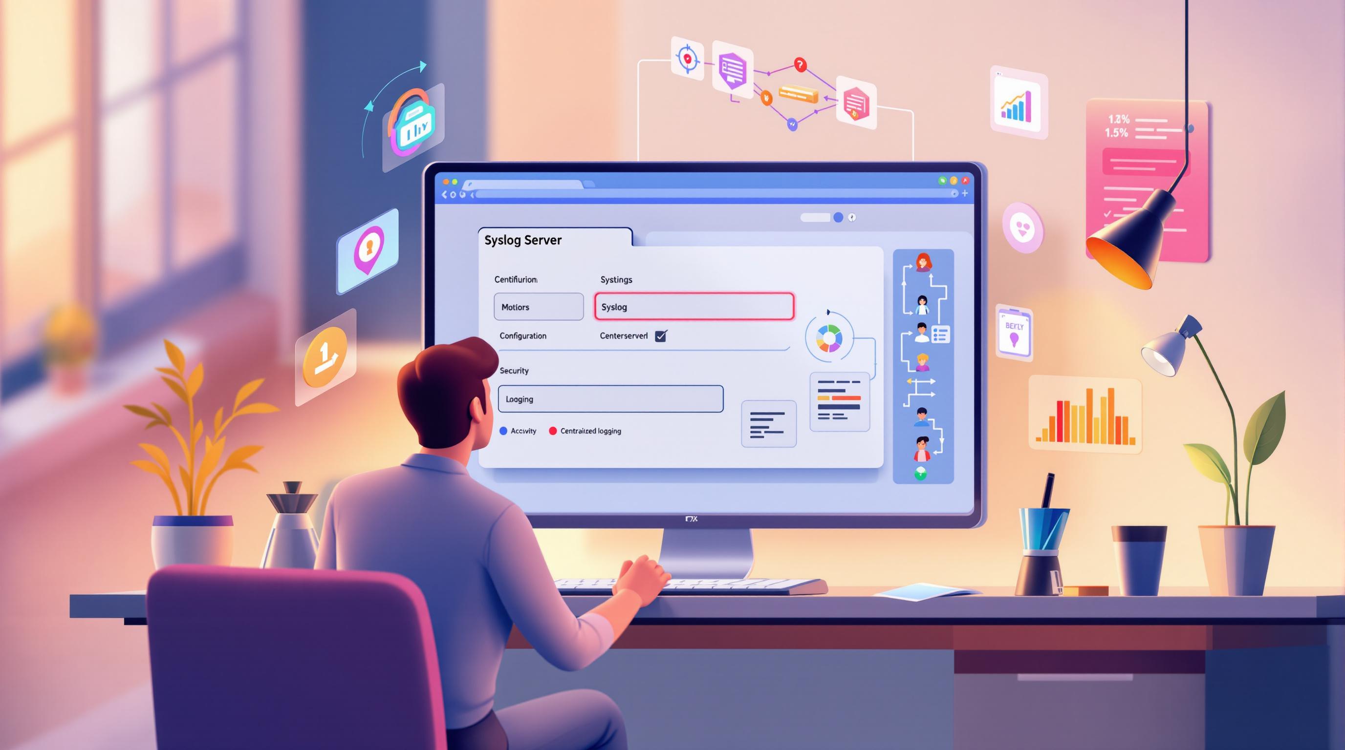Configure syslog server settings in Watchguard Fireware - LogCentral