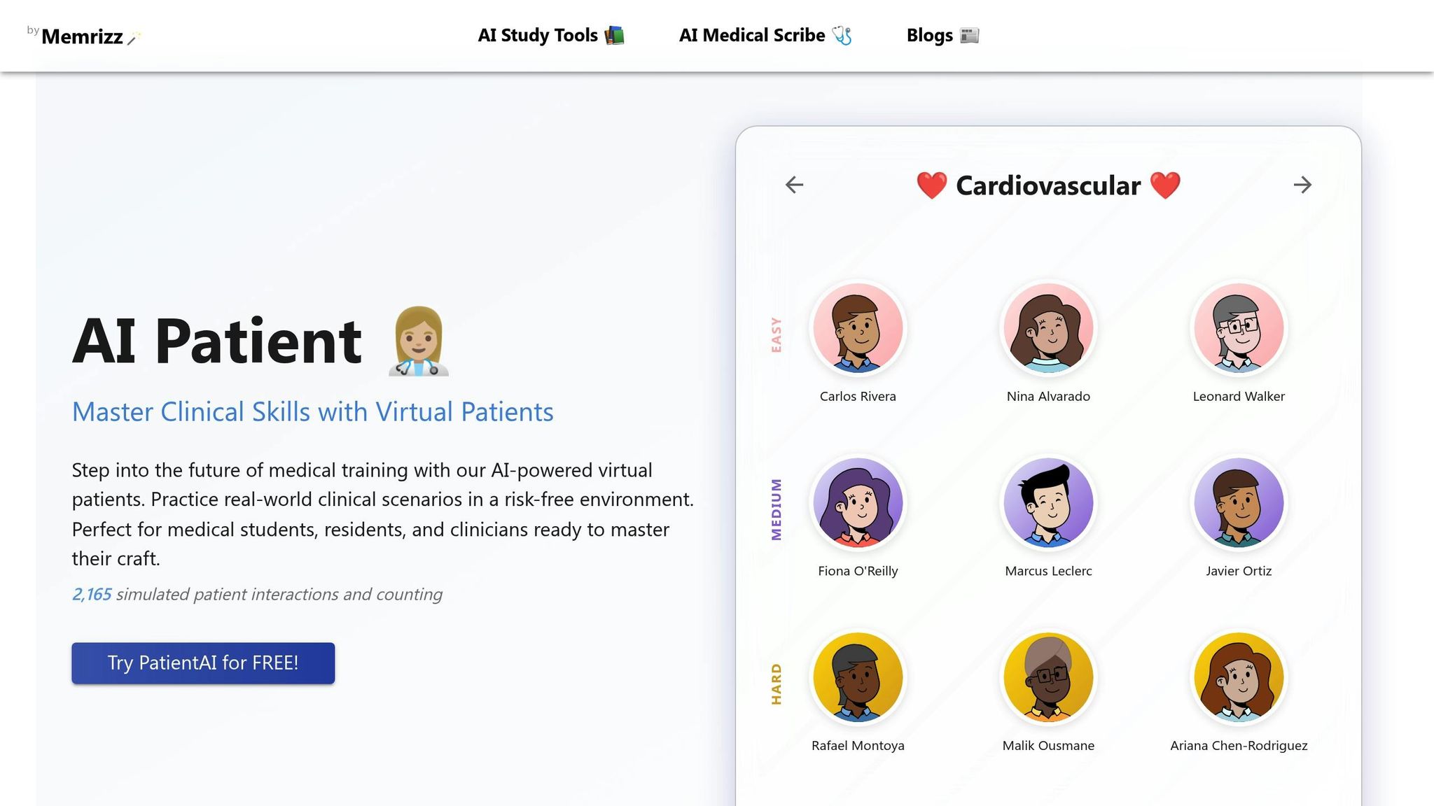 Memrizz's AI Patient Simulator
