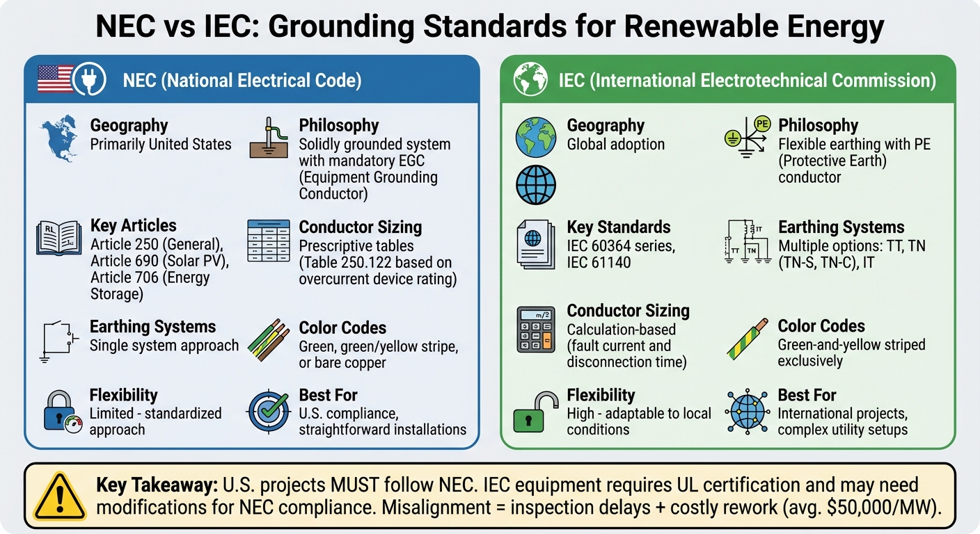 NEC vs IEC: Grounding Standards for Renewables - ABLEMKR