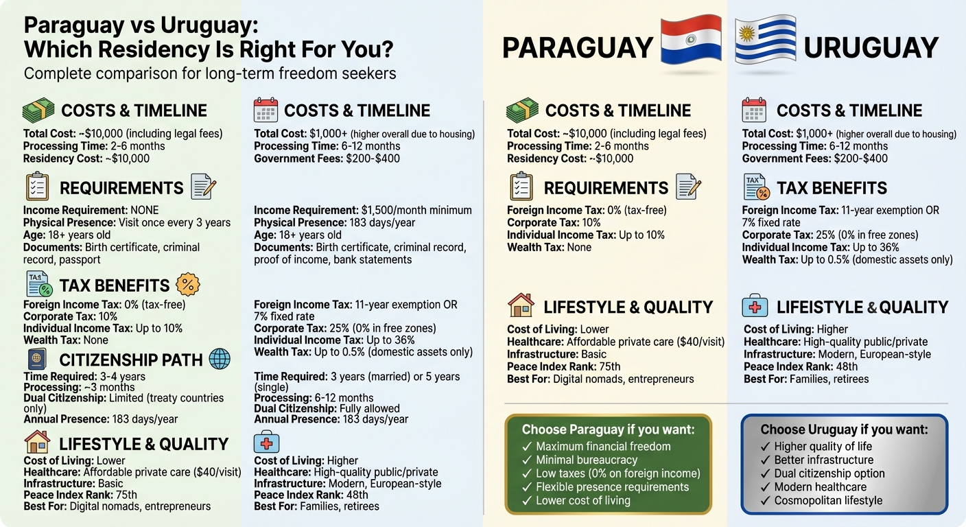Residency In Paraguay Vs Uruguay For Long Term Freedom Seekers