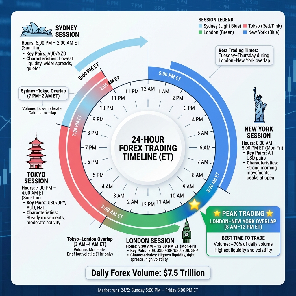 Best Forex Trading Times: Market Hours Guide | TraderVPS