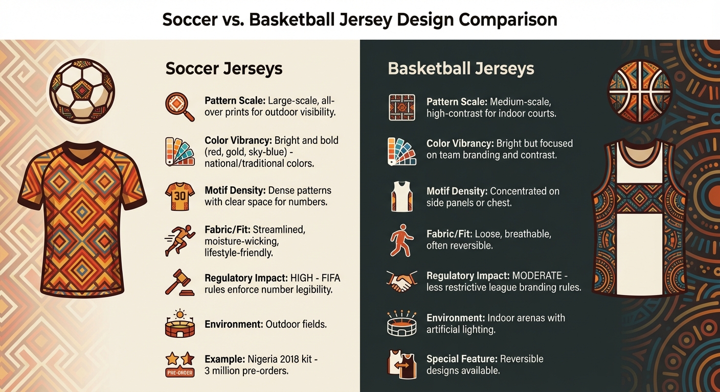 African Patterns for Soccer vs. Basketball Jerseys | Wooter