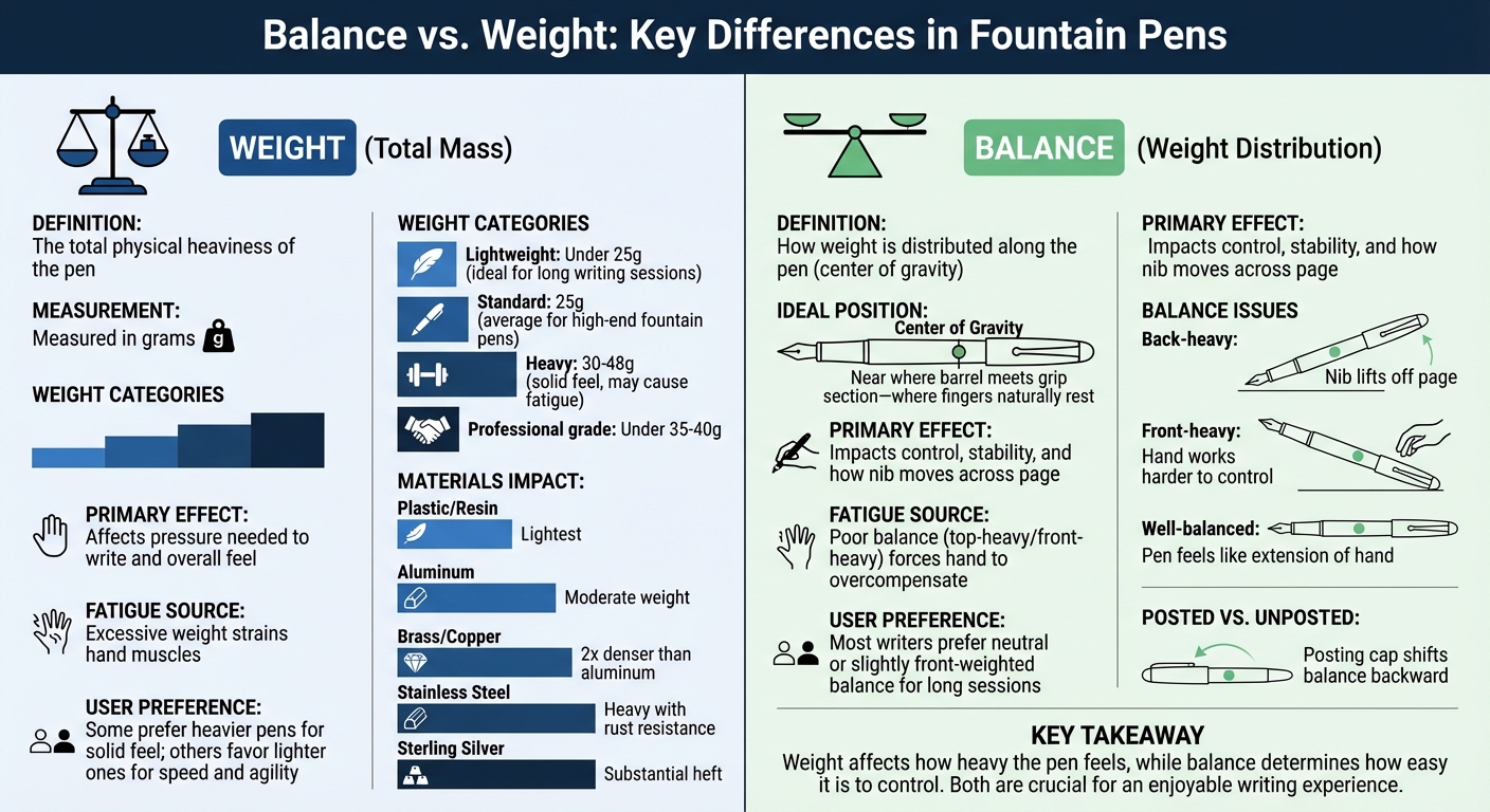 Balance vs. Weight: Key Differences in Fountain Pens – Fountain Pen ...