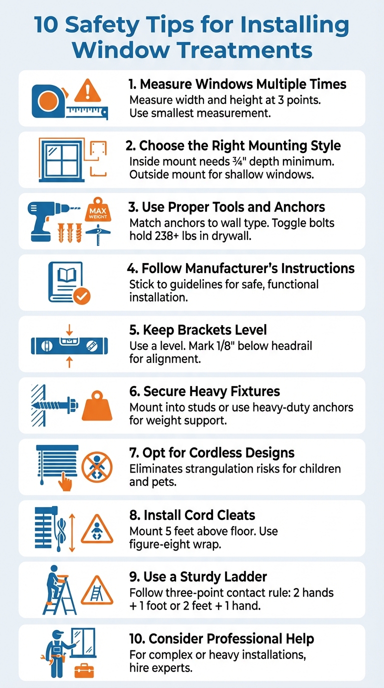 10 Safety Tips for Installing Window Treatments