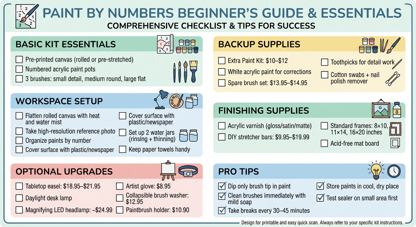 Paint by Numbers Supplies Checklist for Beginners