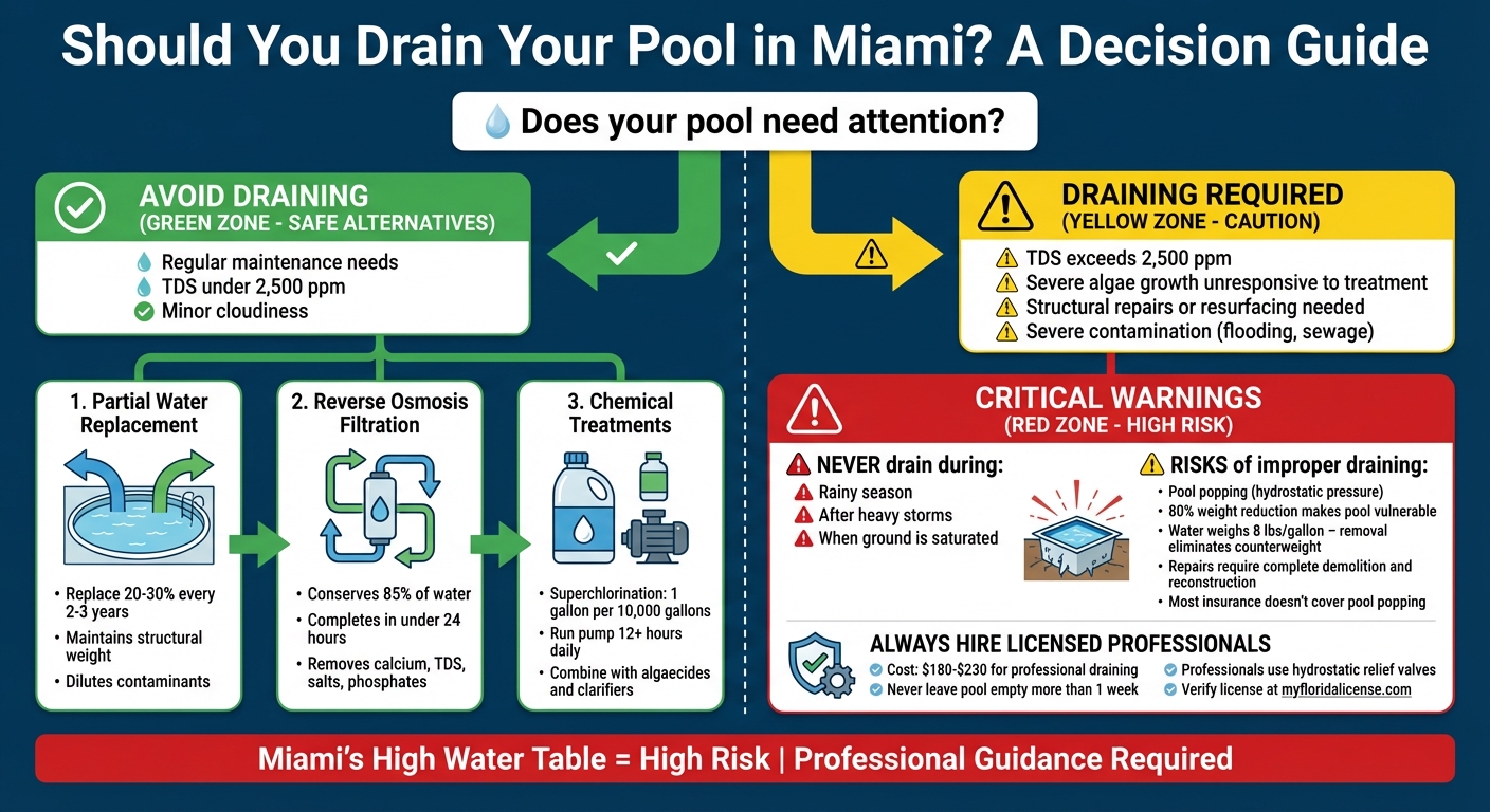 Should You Ever Drain a Pool in Miami? | Alligator Pools