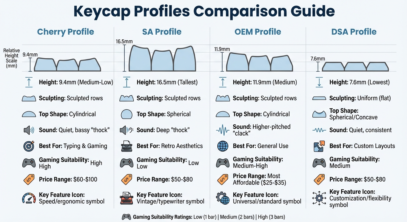 Keycap Profiles Explained: Cherry, SA, OEM, DSA