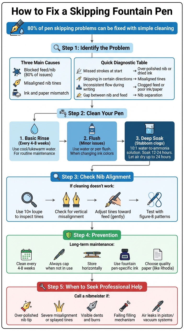 Ultimate Guide to Fixing Skipping Pens – Fountain Pen Revolution