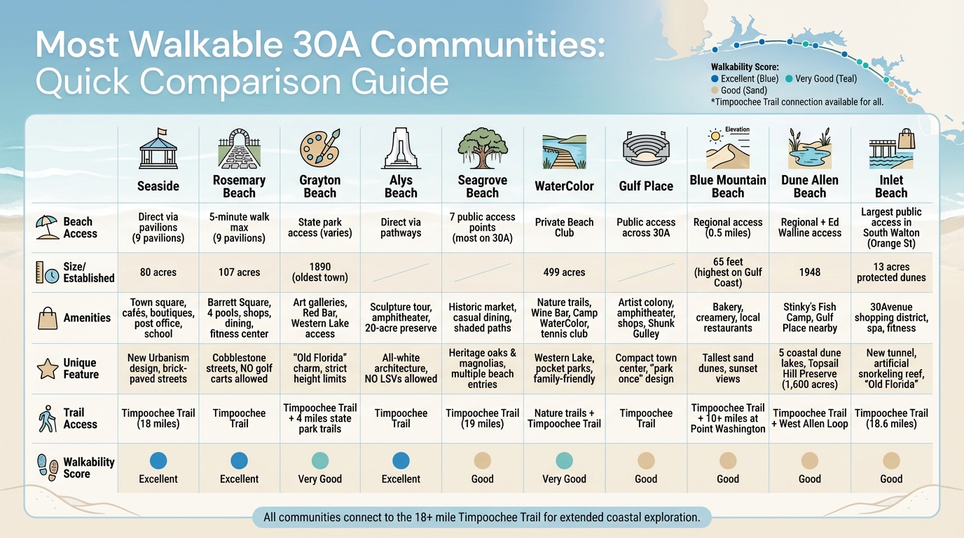 Most Walkable 30A Communities