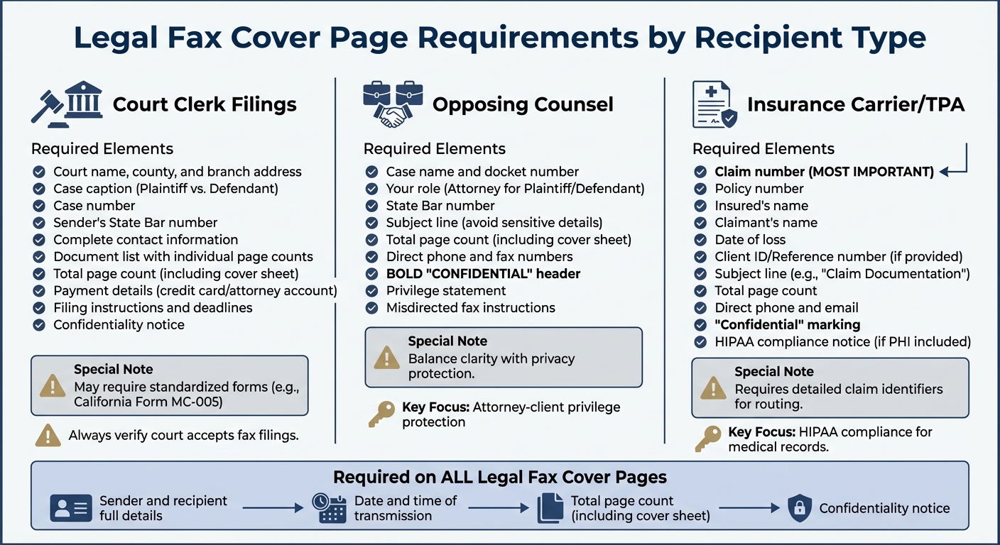 Cover Page Templates for Legal Faxes (Court, Counsel, and Carriers ...