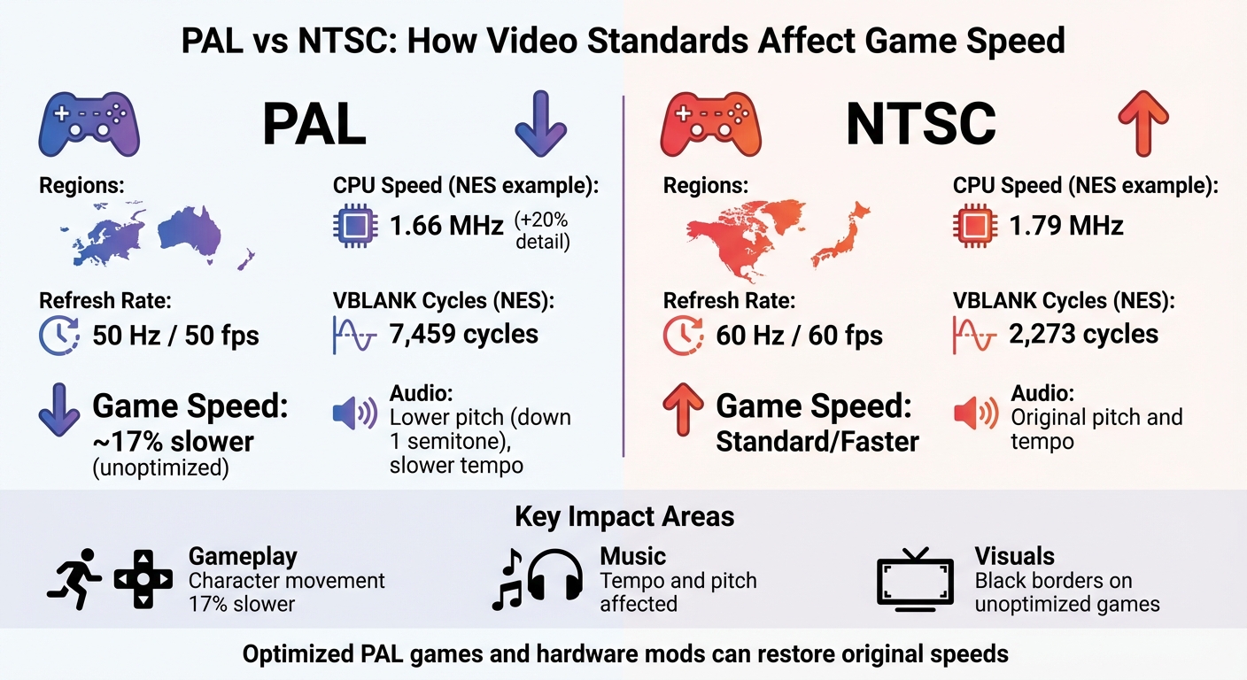 How PAL and NTSC Affect Game Speed — BJs Game Vault
