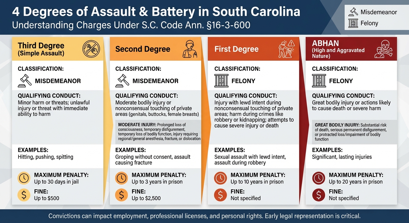 Assault and Battery Charges in South Carolina: Degrees and Defenses ...