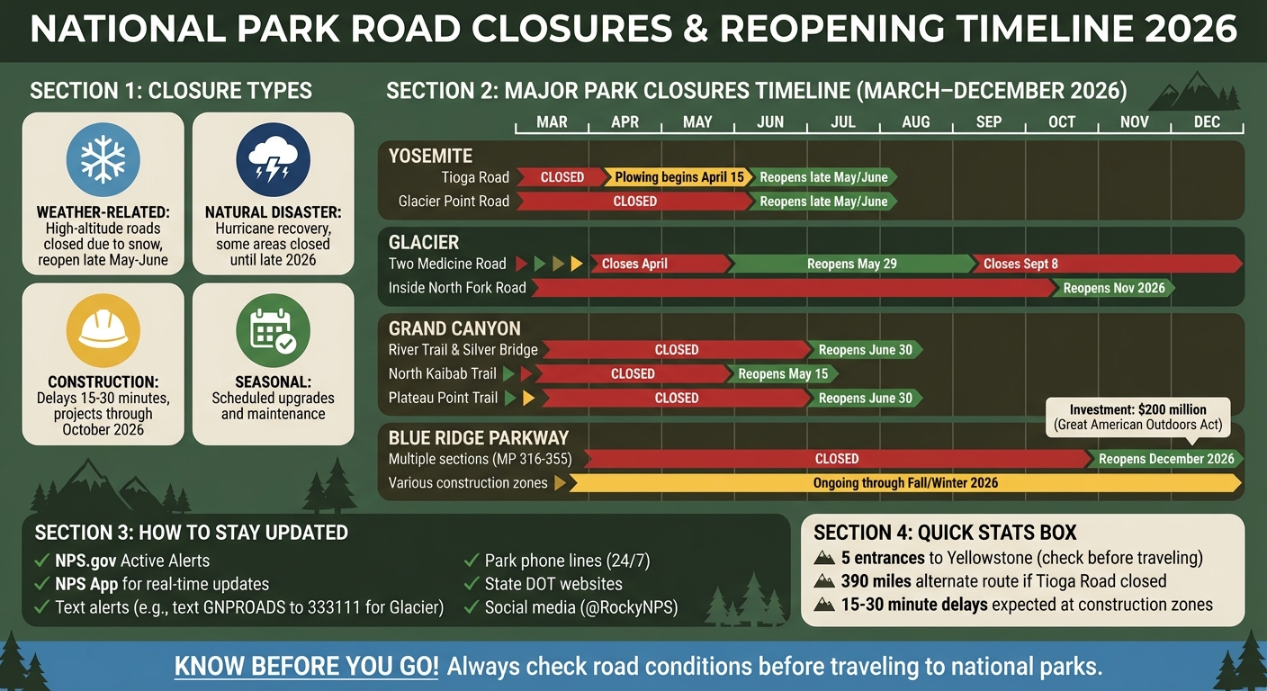 National Park Road Closures — 2026 Status