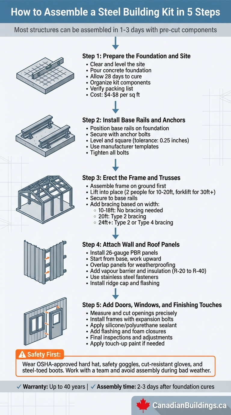 How to Assemble a Steel Building Kit in 5 Steps