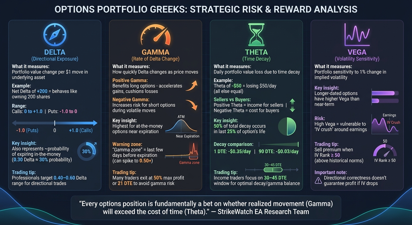Portfolio Greeks on Dashboards: Guide - ThetaEdge Blog