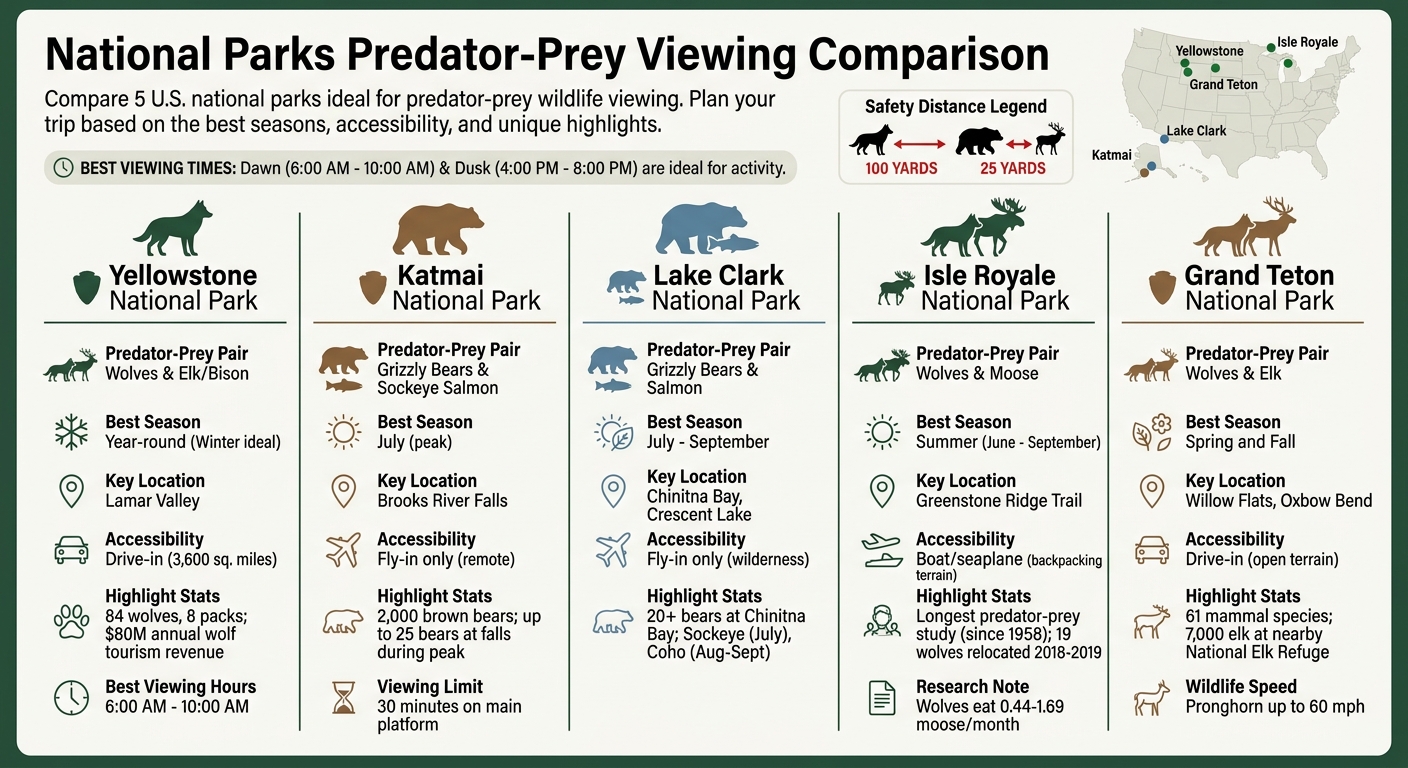 Predator-Prey Wildlife: Best U.S. Parks