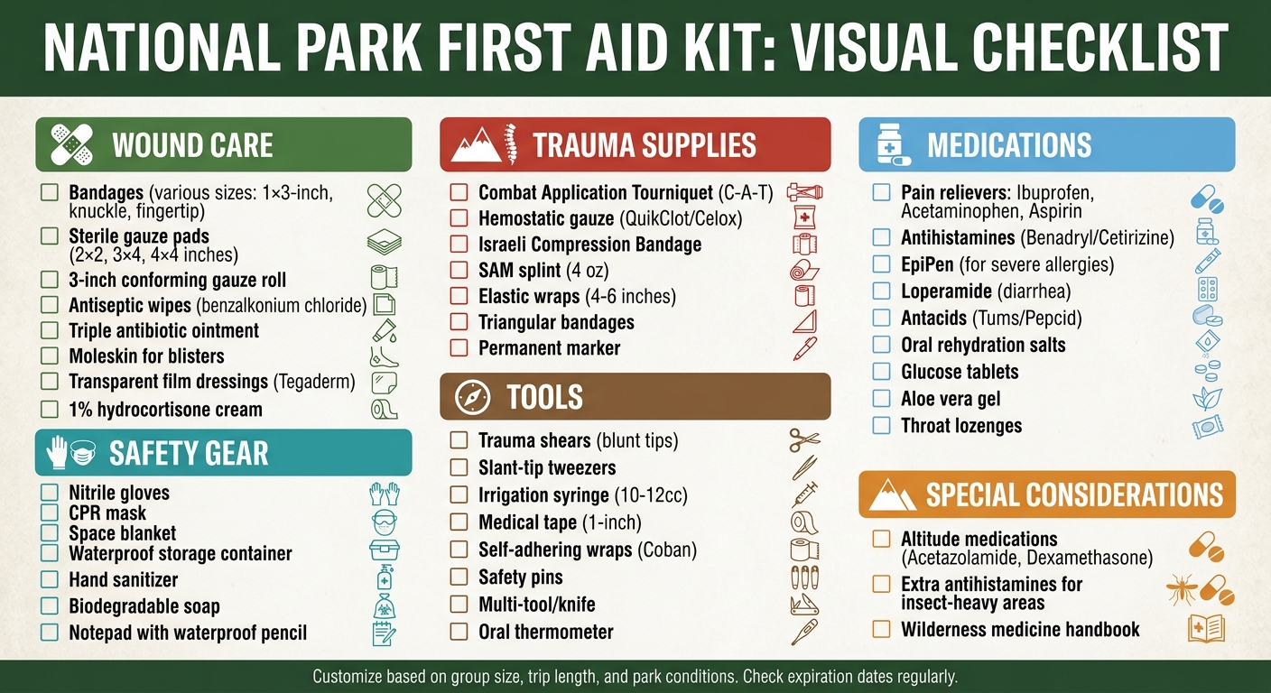 National Park First Aid Kit Checklist