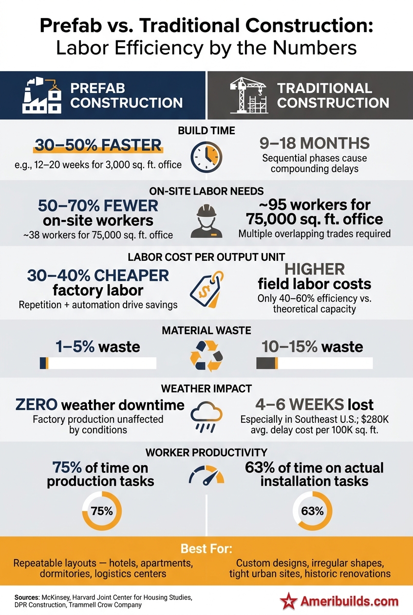 Prefab vs. Traditional Construction: Labor Efficiency - Ameribuilds